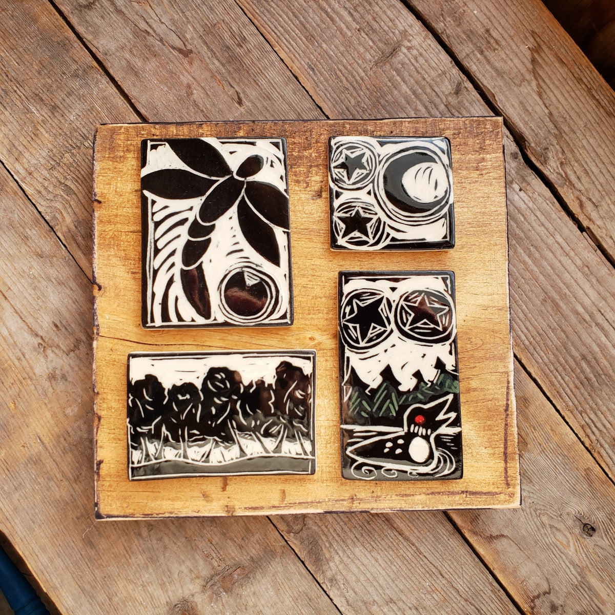 Ceramic Wall Art - Loon, Dragonfly, Tree line, Crescent Moon – The ...