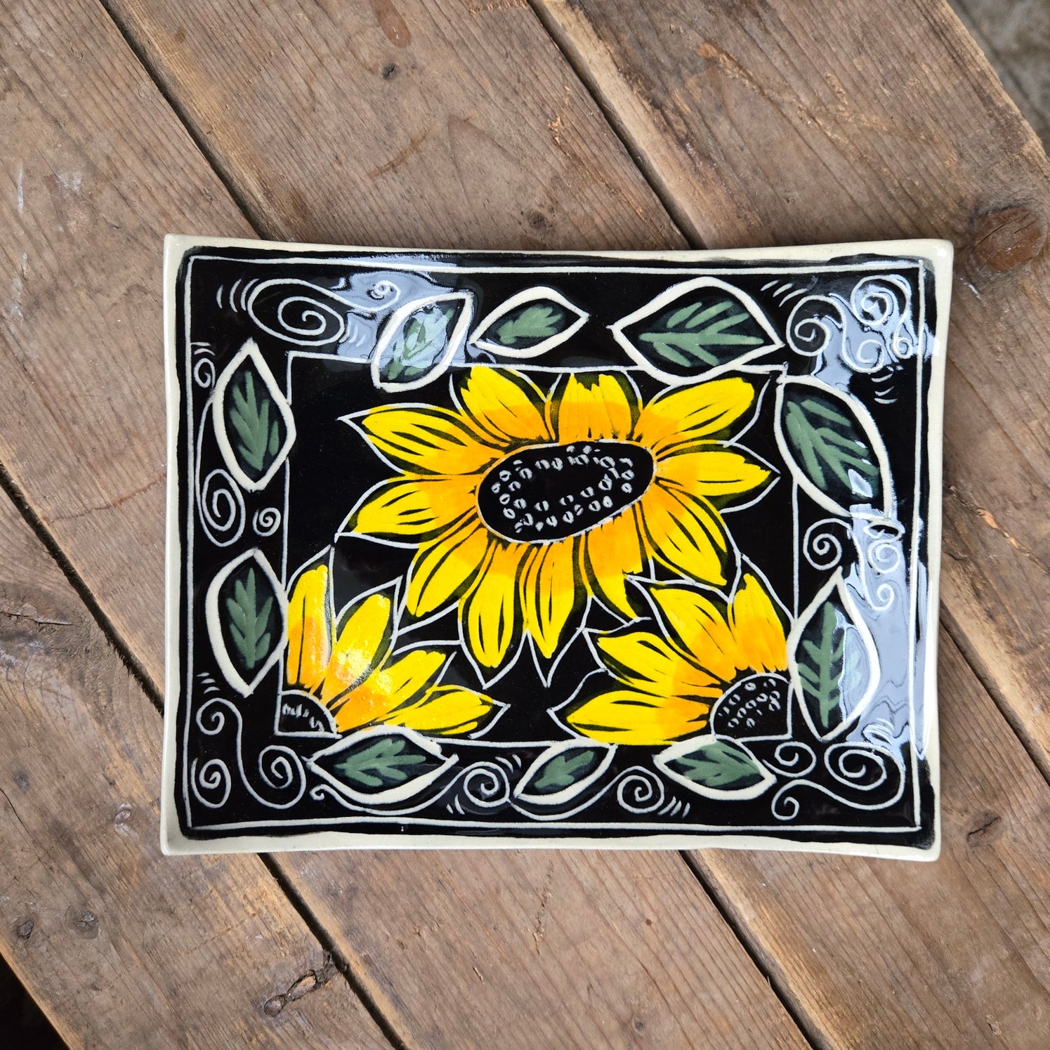 Serving Tray, Sunflower – The Potter's Studio & Gallery