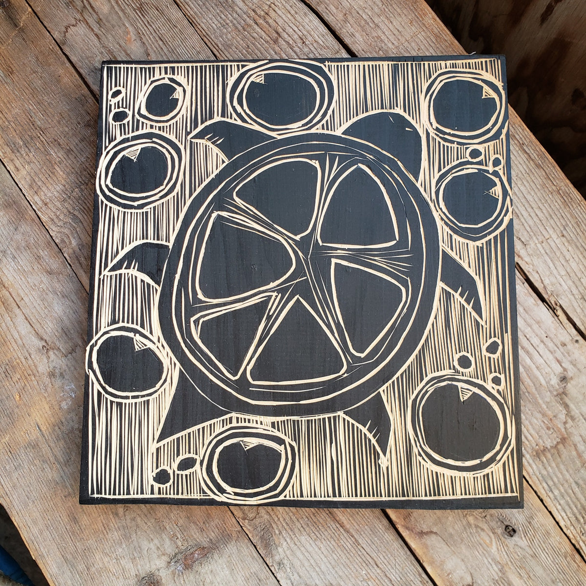 Wood Block Carving - Turtle – The Potter's Studio & Gallery