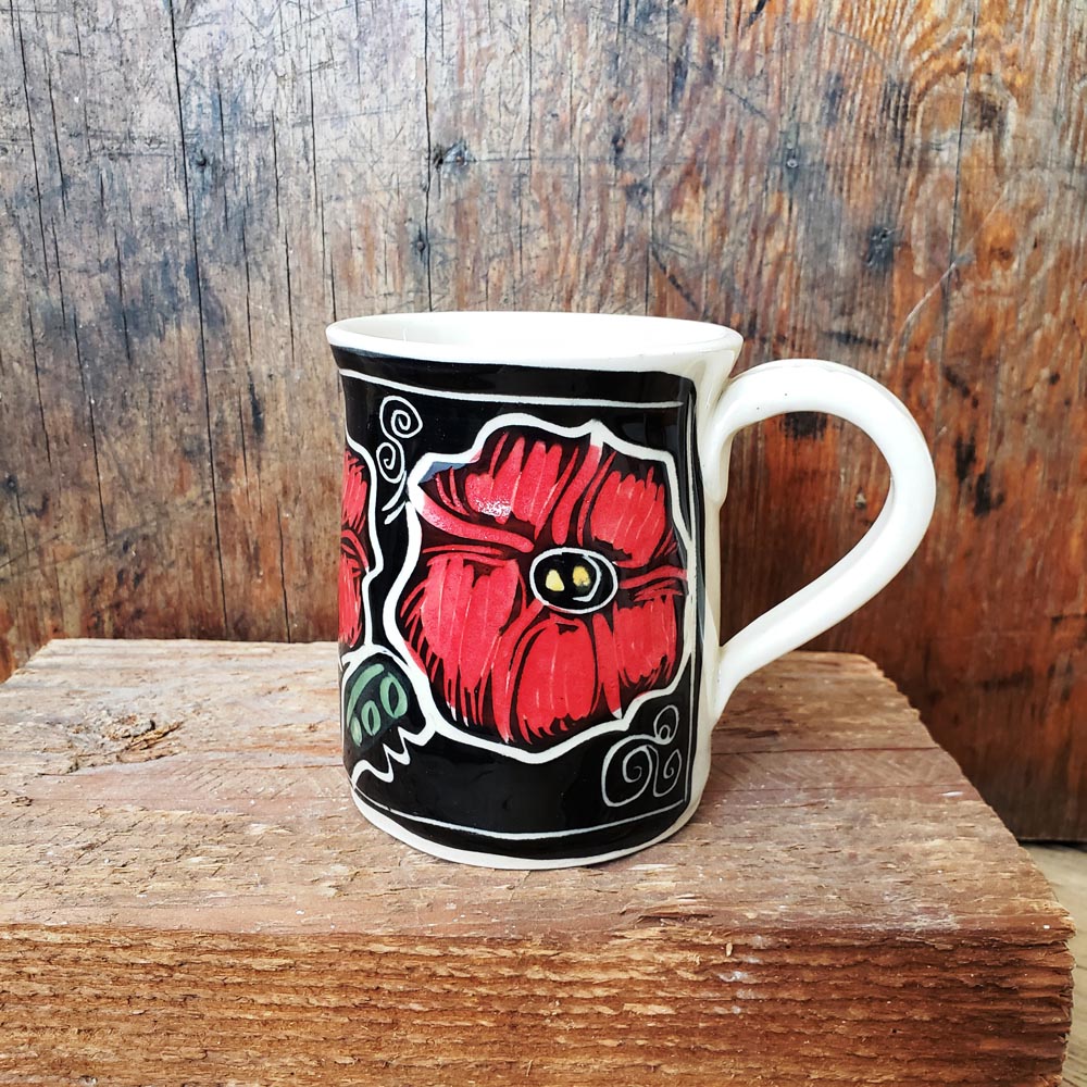 Mug, Regular, Floral Poppy – The Potter's Studio & Gallery